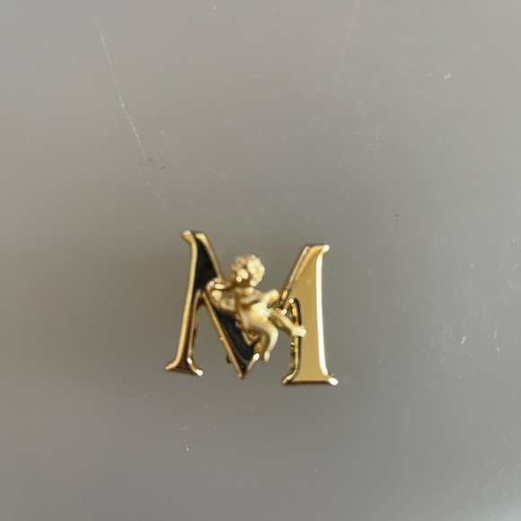 Jewelry | Letter M Pin With Cherub | Poshmark